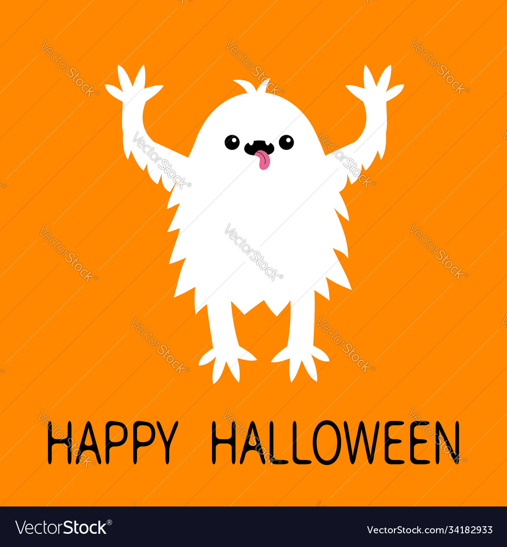 Happy halloween monster screaming spooky fluffy Vector Image
