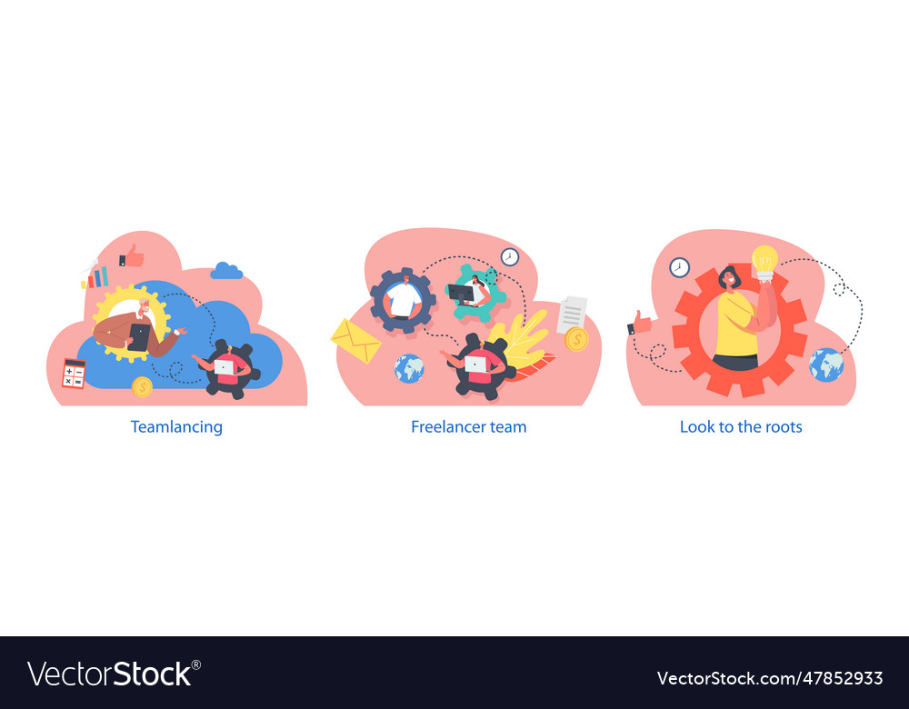 Isolated elements with characters perform remote Vector Image Isolated elements with characters perform remote Vector Image