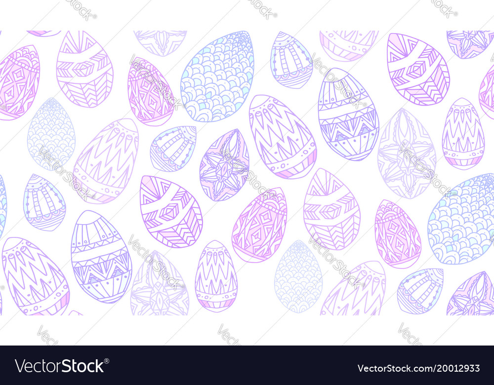 Seamless texture with delicate doodle easter eggs Vector Image