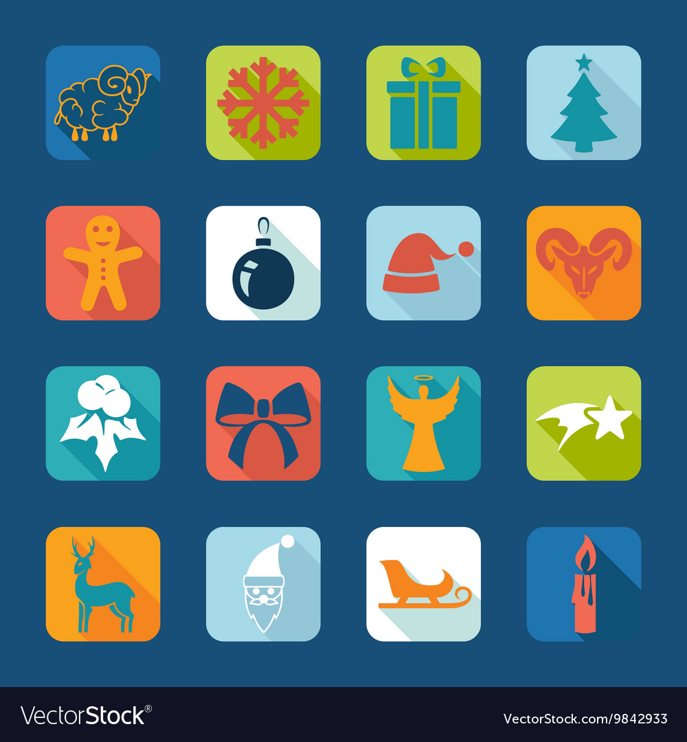 Set christmas icons Royalty Free Vector Image - VectorStock