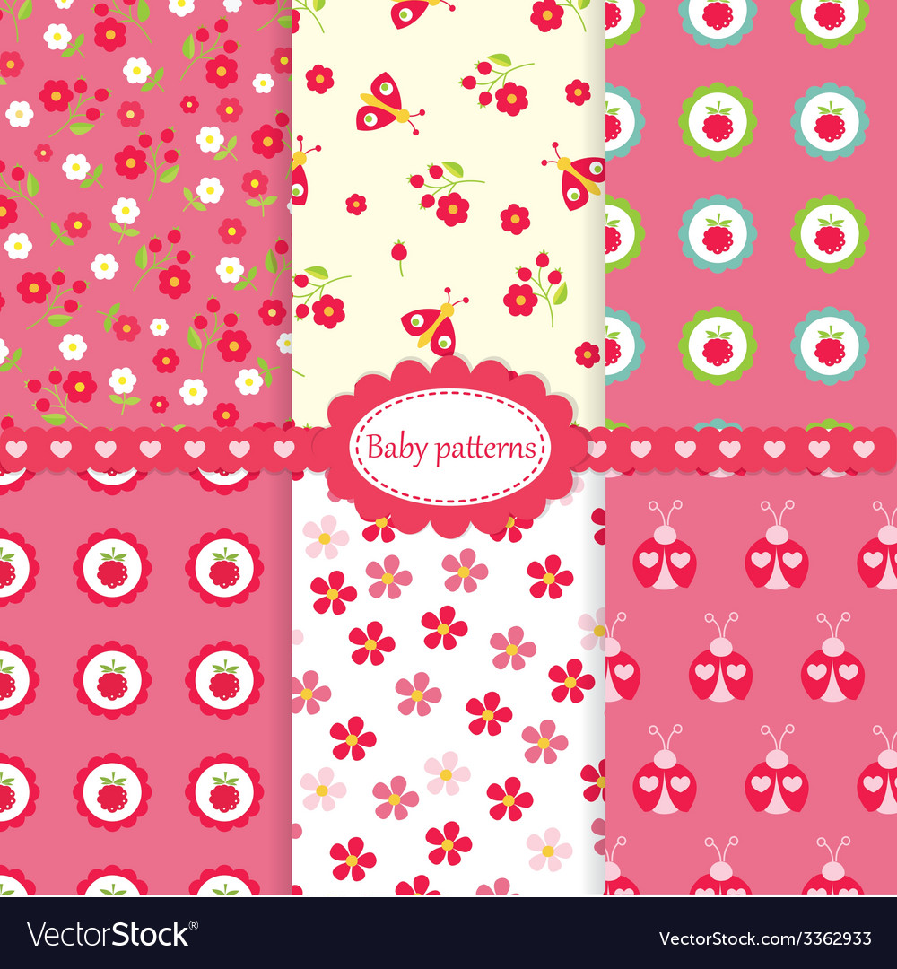 Set of abstract seamless patterns Royalty Free Vector Image