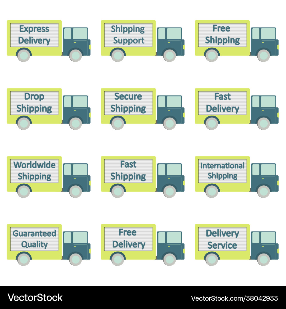 Shipping and delivery icons Royalty Free Vector Image