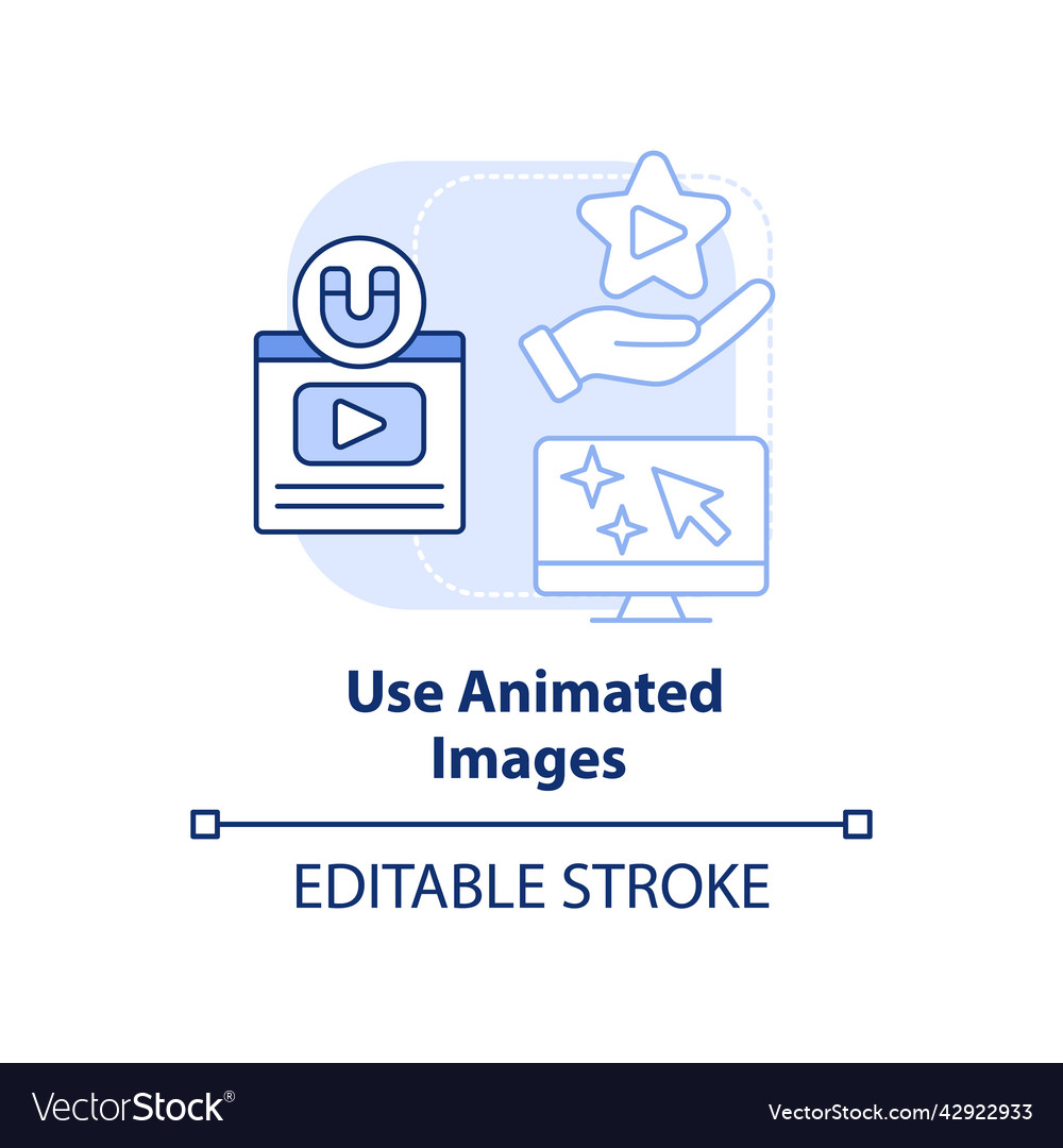 Use animated images light blue concept icon Vector Image