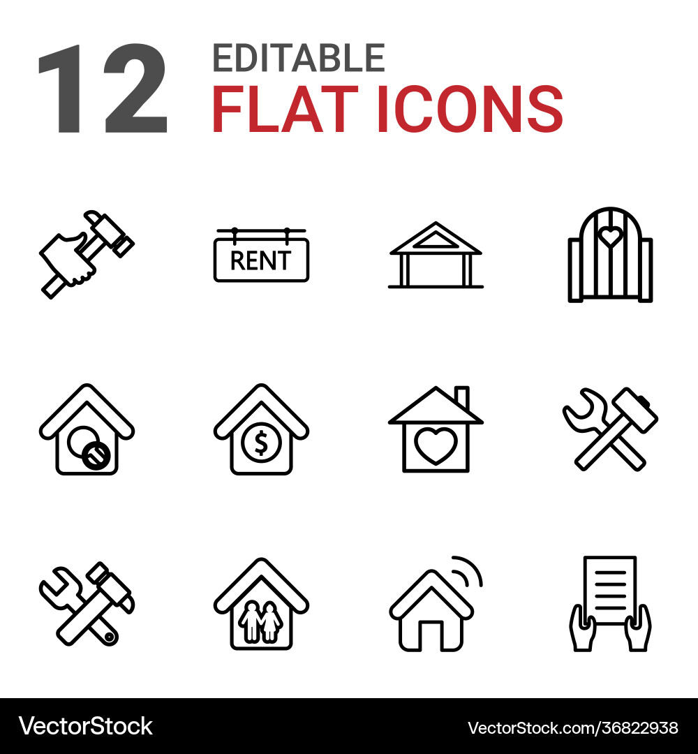 12 property icons Royalty Free Vector Image - VectorStock