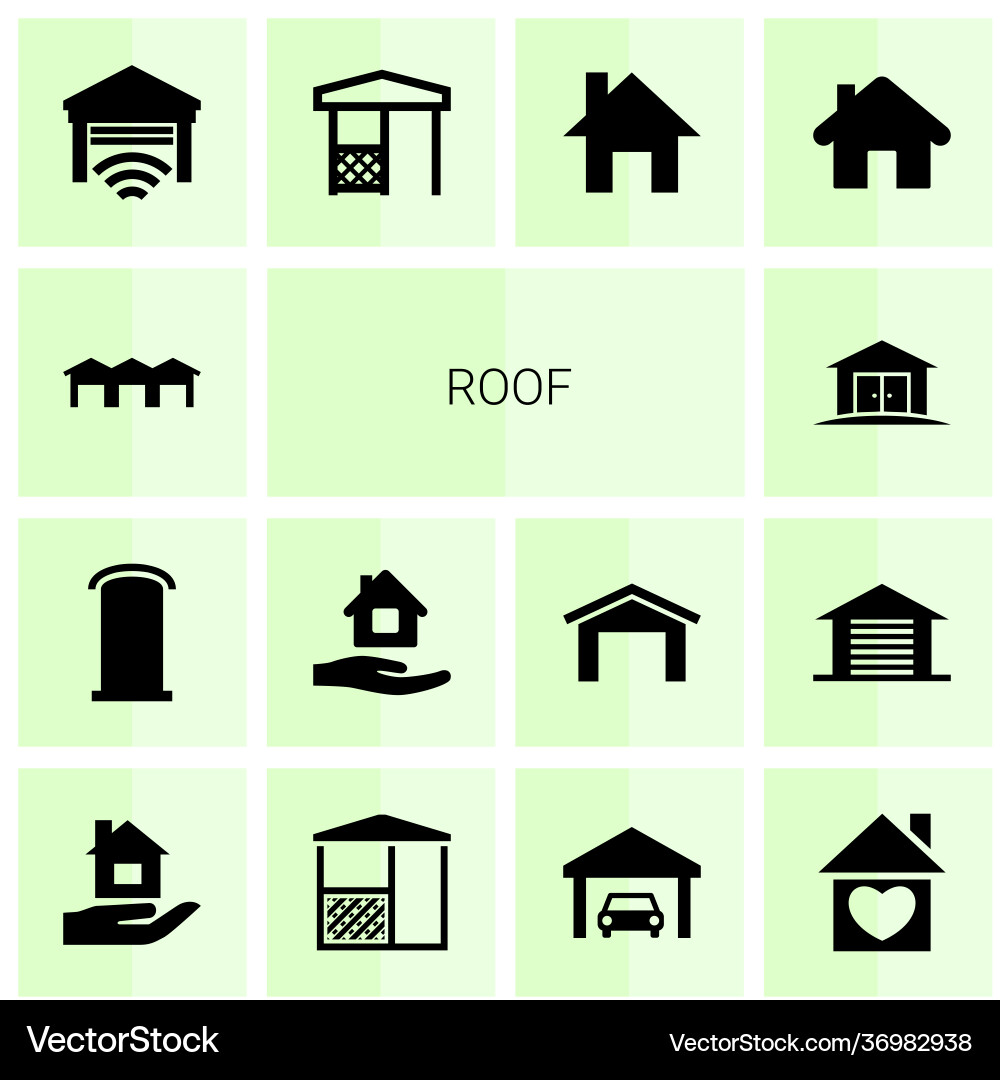 14 roof icons Royalty Free Vector Image - VectorStock