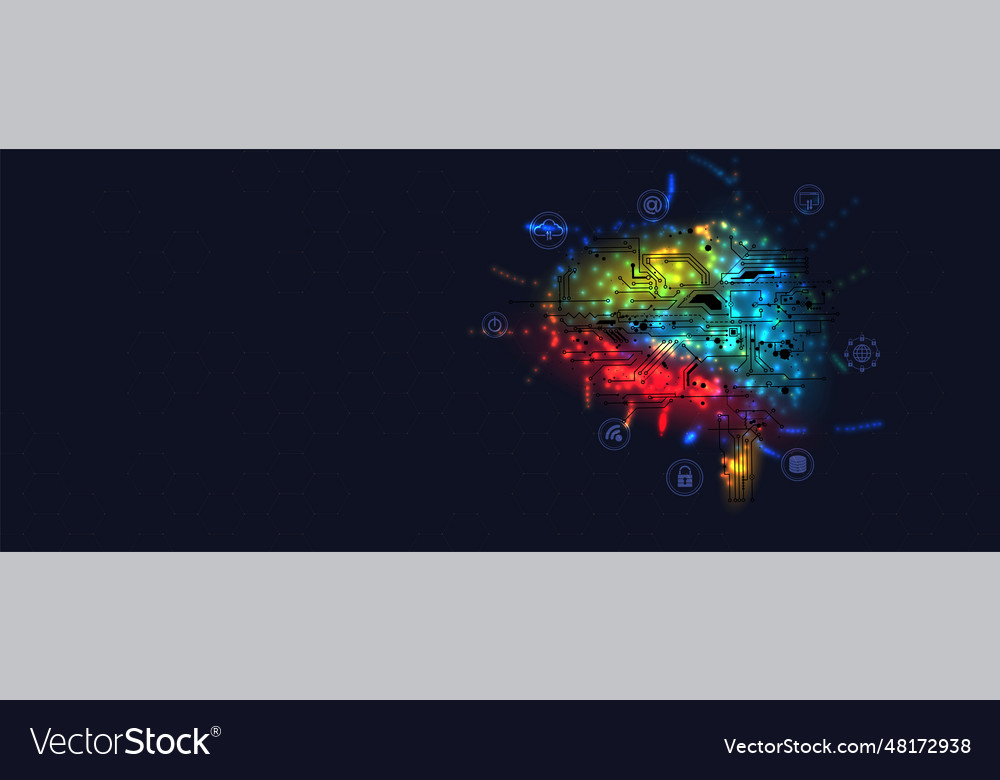 Abstract Artificial Intelligence Cloud Computing Vector Image