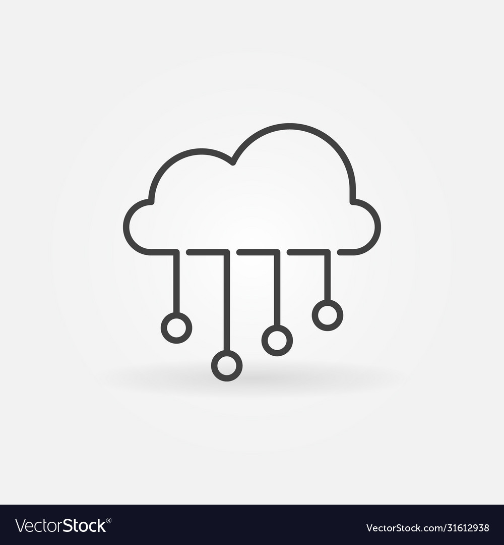 Cloud computing technology concept linear Vector Image