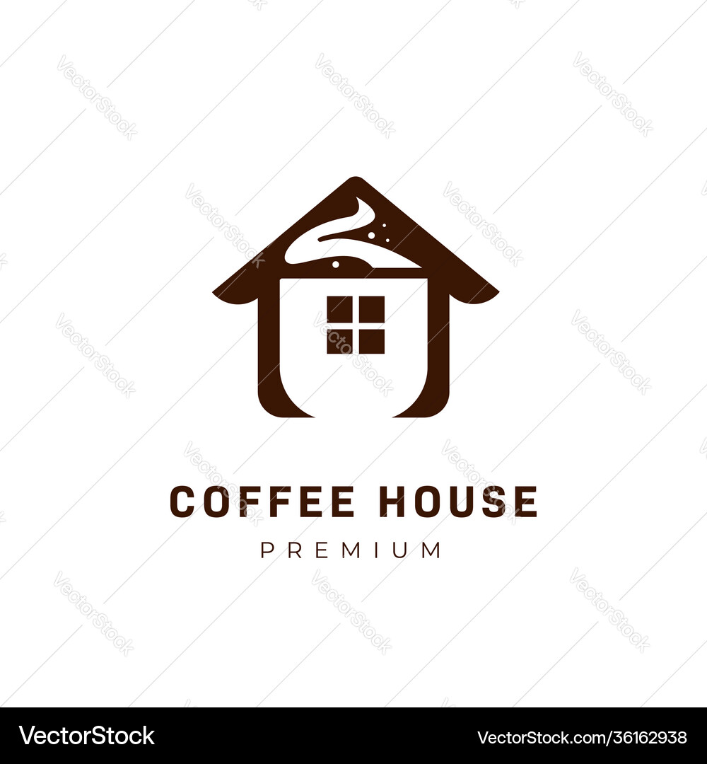 Coffee house logo with cup logo icon Royalty Free Vector