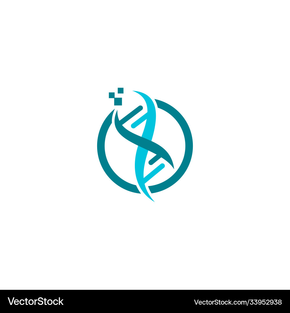 Dna helix logo template genetics design biological