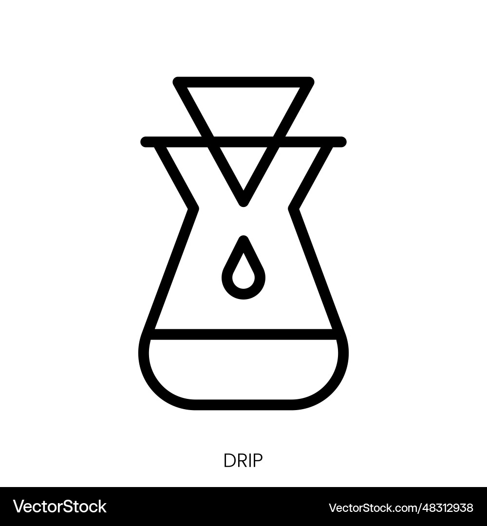 Drip icon line art style design isolated on white Vector Image