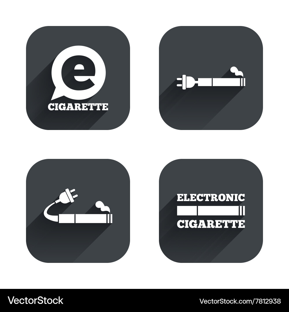 E-cigarette signs electronic smoking icons Vector Image
