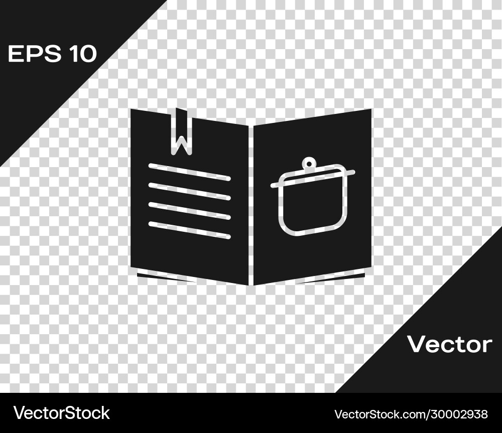 Grey cookbook icon isolated on transparent Vector Image