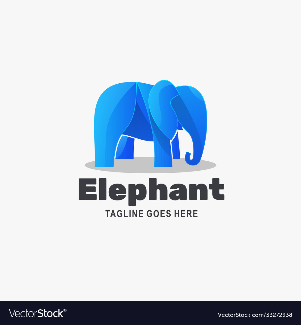 Logo elephant gradient colorful style Royalty Free Vector