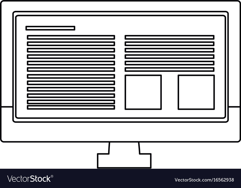 Monitor screen computer device page web Royalty Free Vector