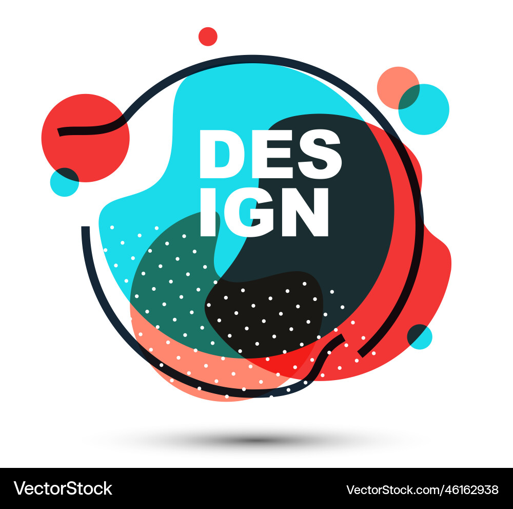 Round shape colorful ink paint fluids isolated on Vector Image