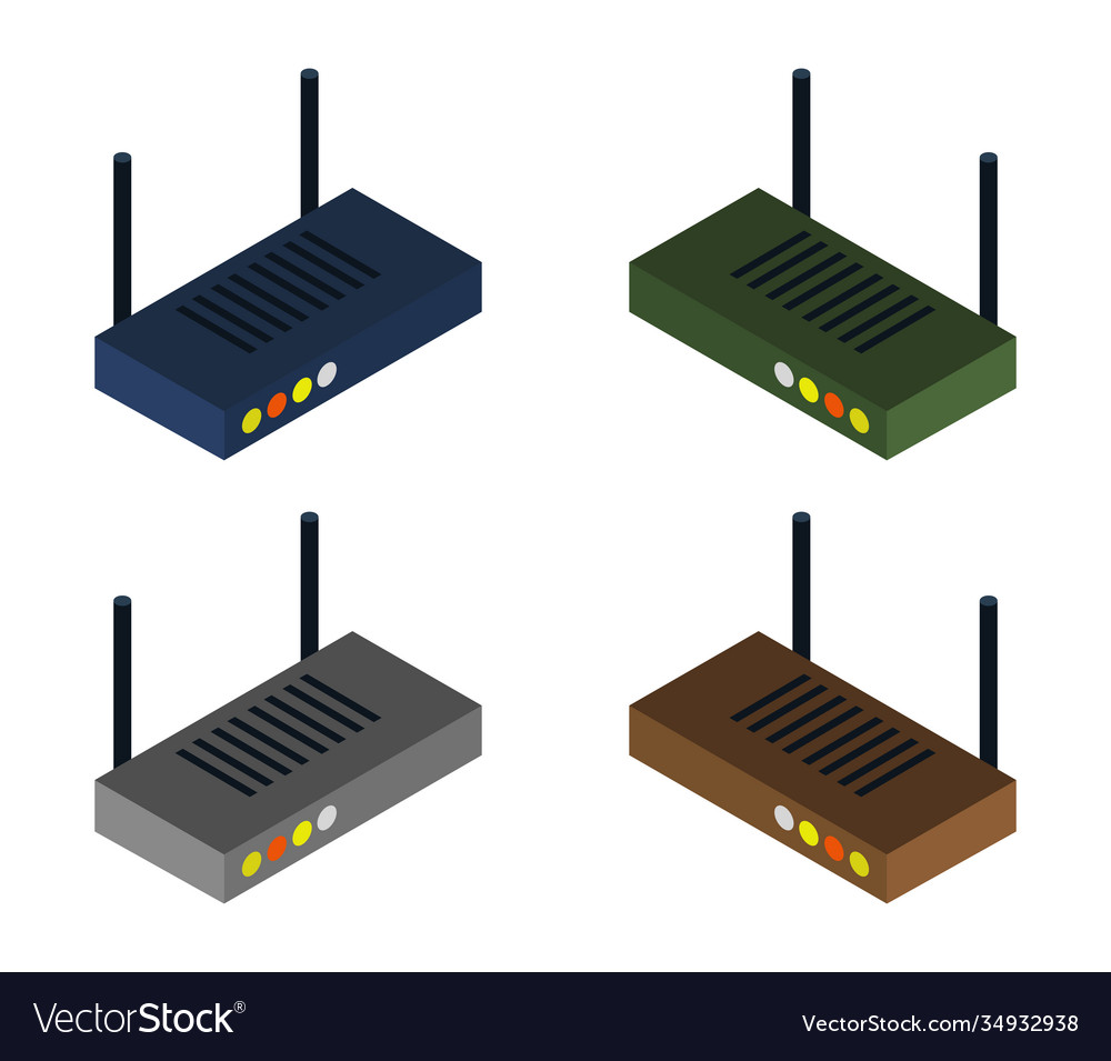 Router on white background Royalty Free Vector Image