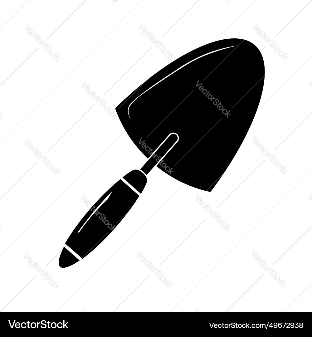 Simple black gardening trowel icon Royalty Free Vector Image