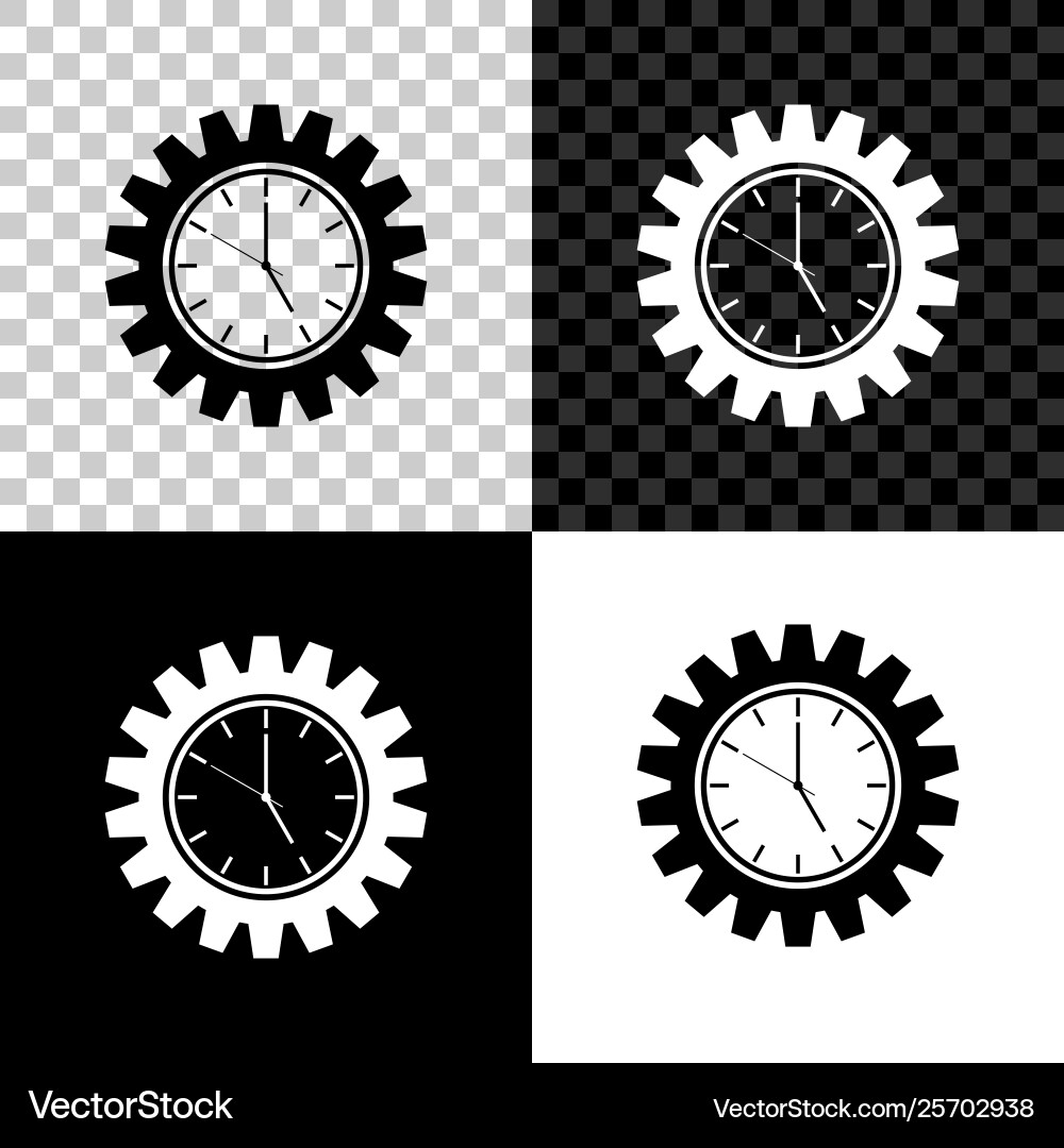 Time management icon isolated on black white Vector Image