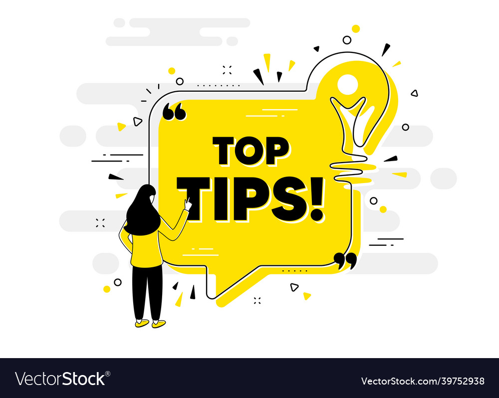 Top tips symbol education faq sign Royalty Free Vector Image