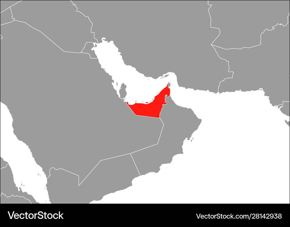 United arab emirates map on gray base Royalty Free Vector