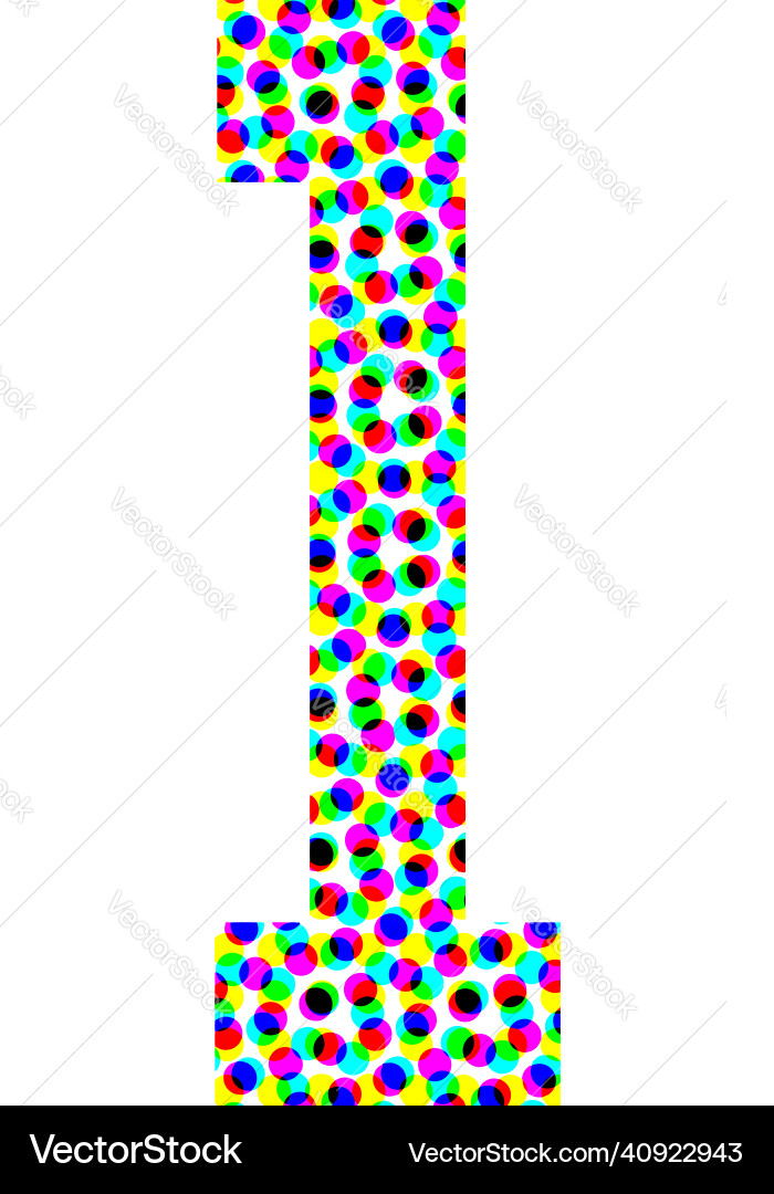 Colorful halftone font design letter l Royalty Free Vector