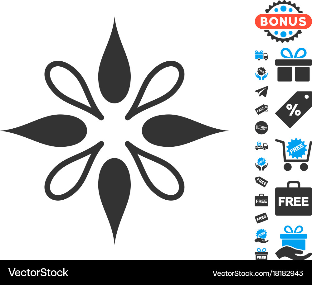 Flower icon with free bonus Royalty Free Vector Image