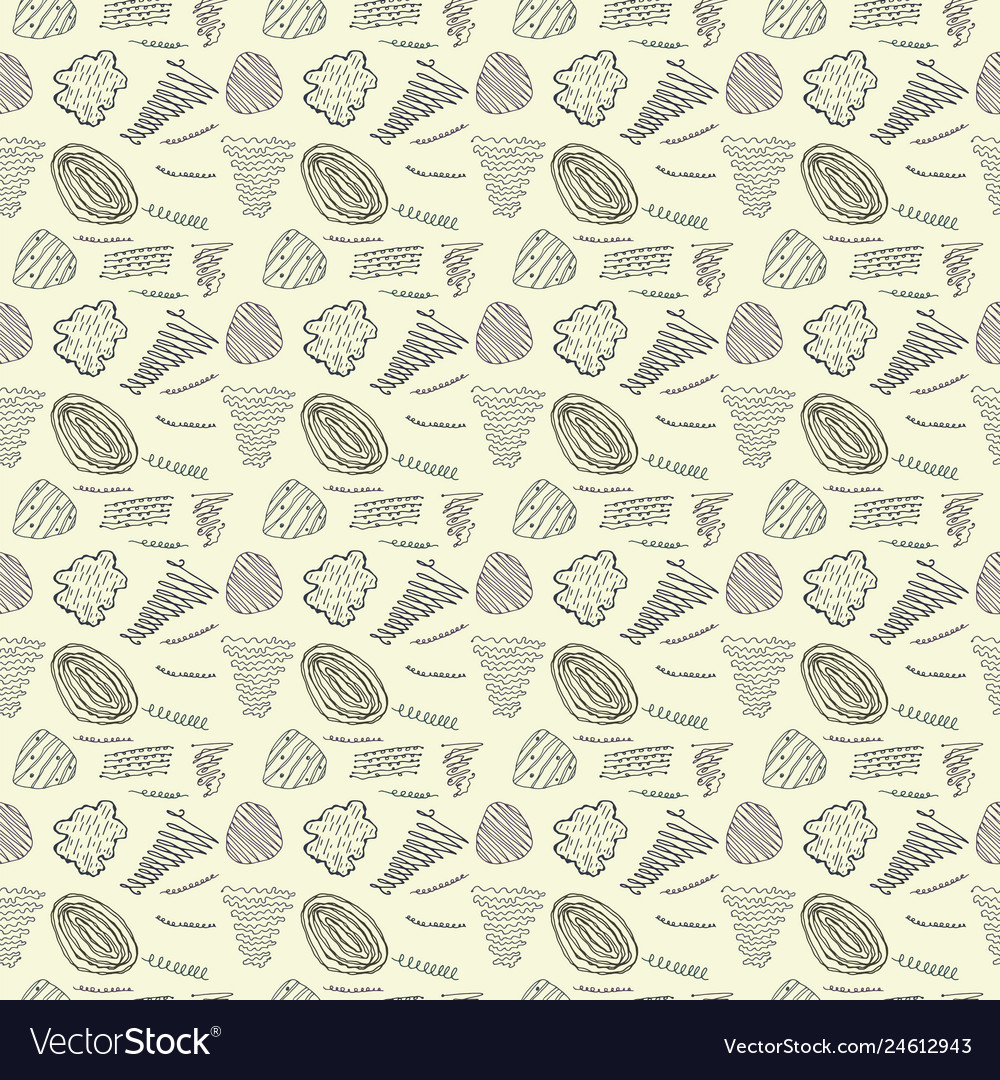 Hand drawn elements seamless pattern background Vector Image