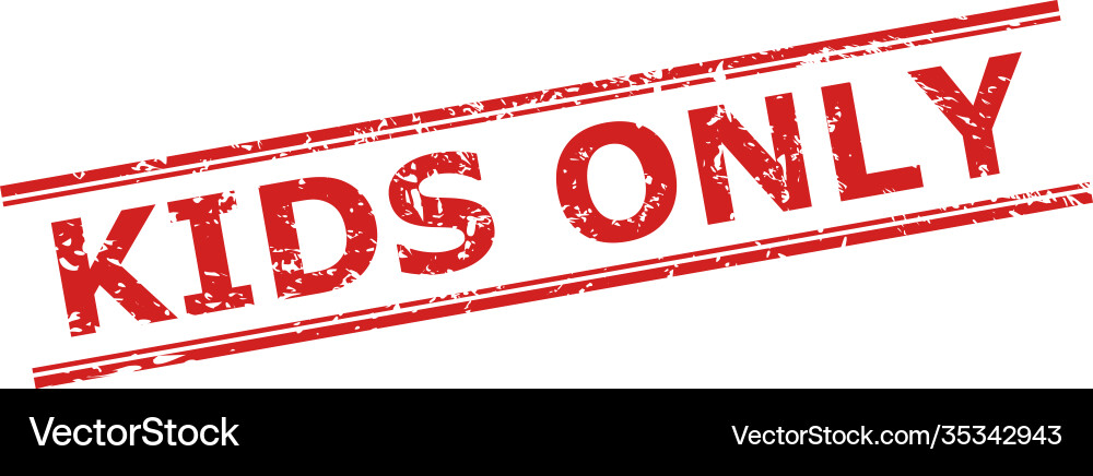 Kids only stamp seal with unclean surface Vector Image