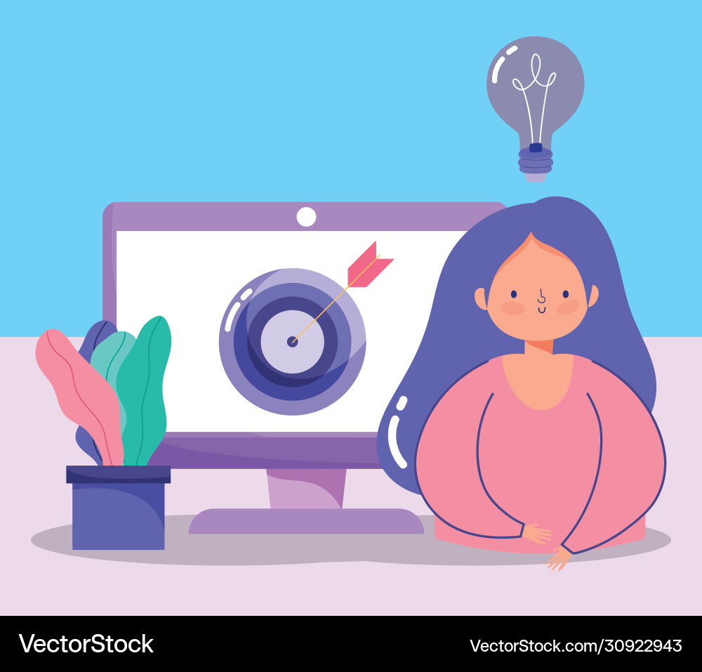 People communication and technology girl Vector Image