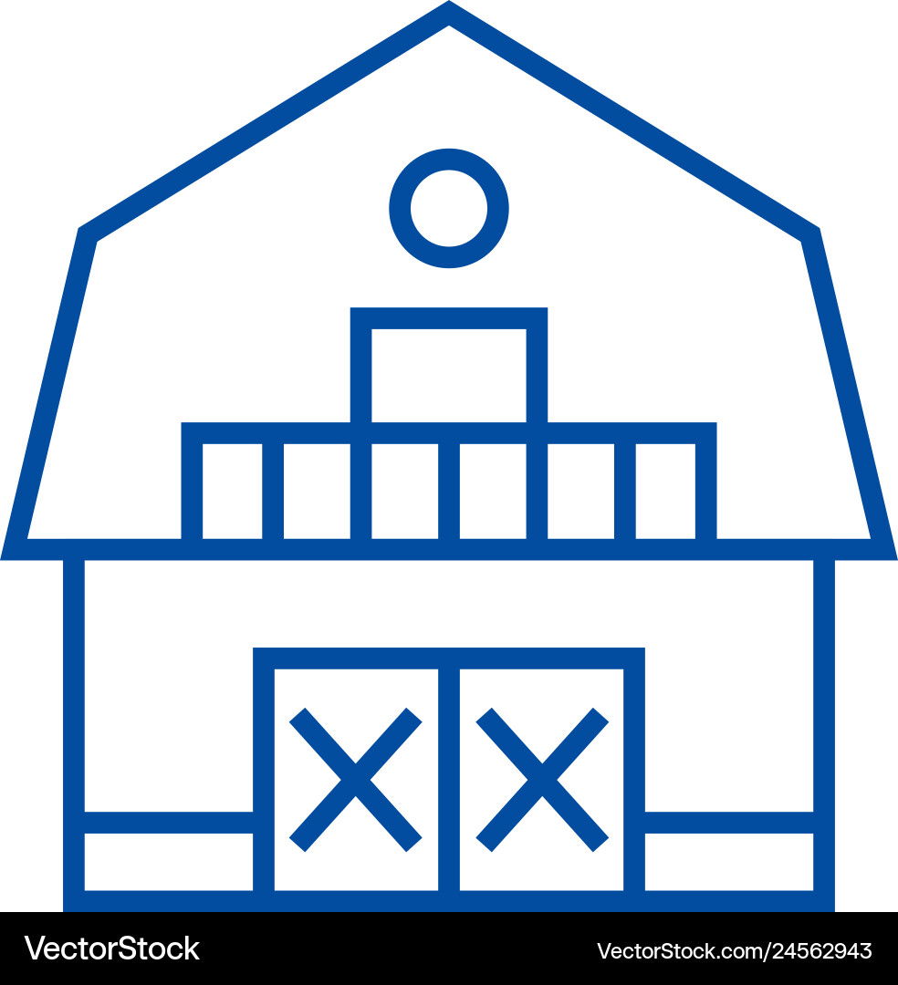 Ranch house line icon concept house flat Vector Image