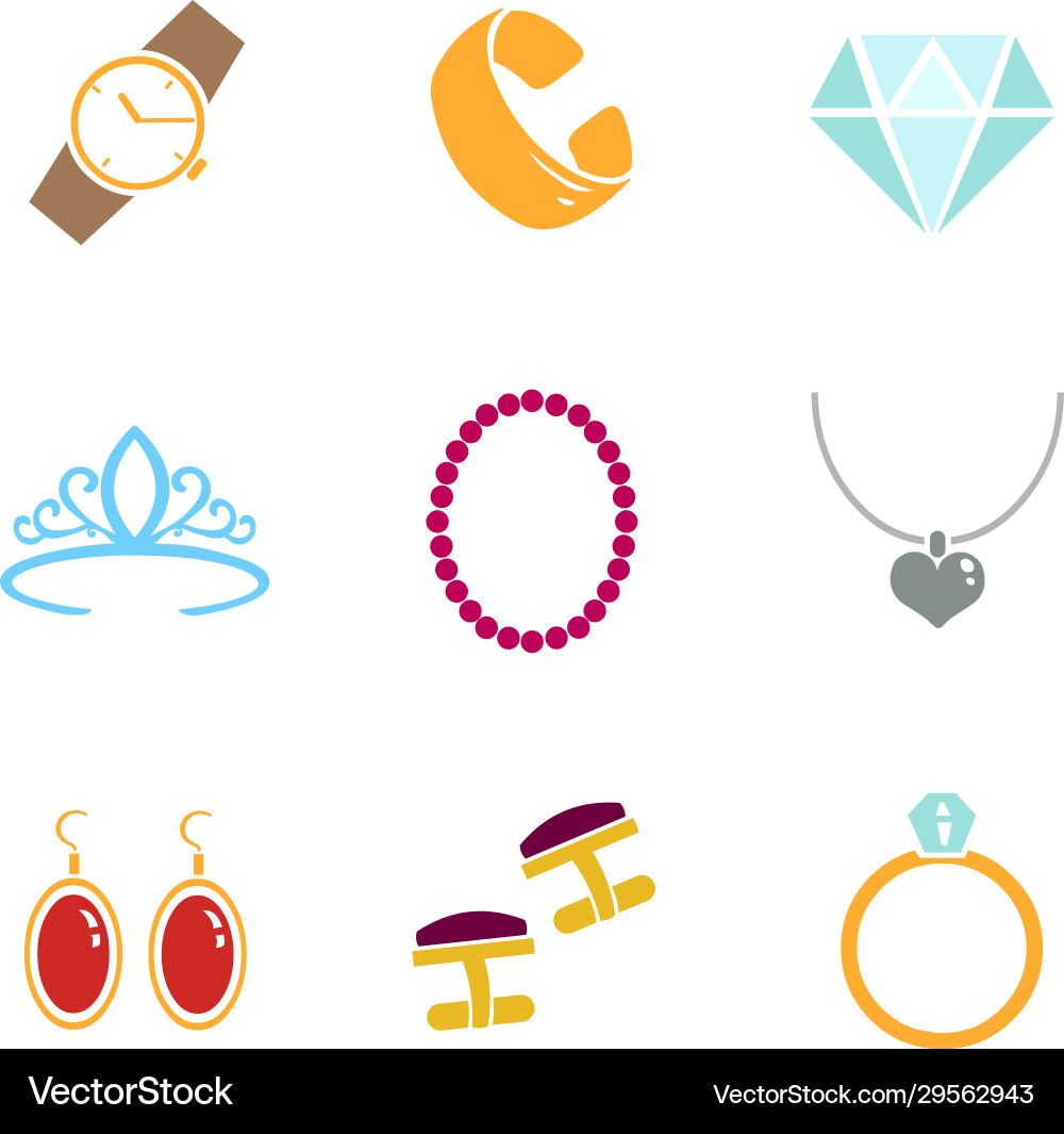 Set jewellery icons Royalty Free Vector Image - VectorStock