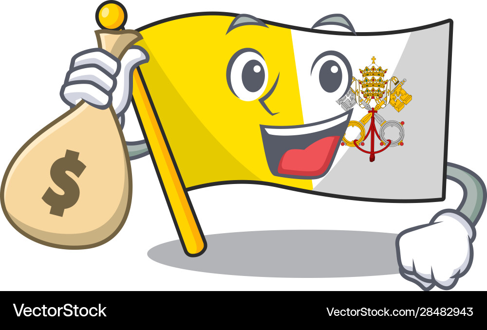 Smiley flag vatican city scroll cartoon character Vector Image