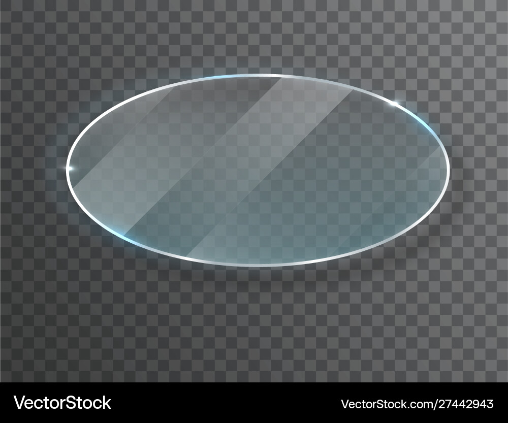 Transparent round circle glass plate mock up Vector Image
