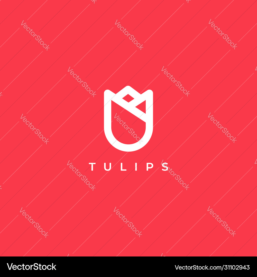 Tulip logo abstract flower icon Royalty Free Vector Image