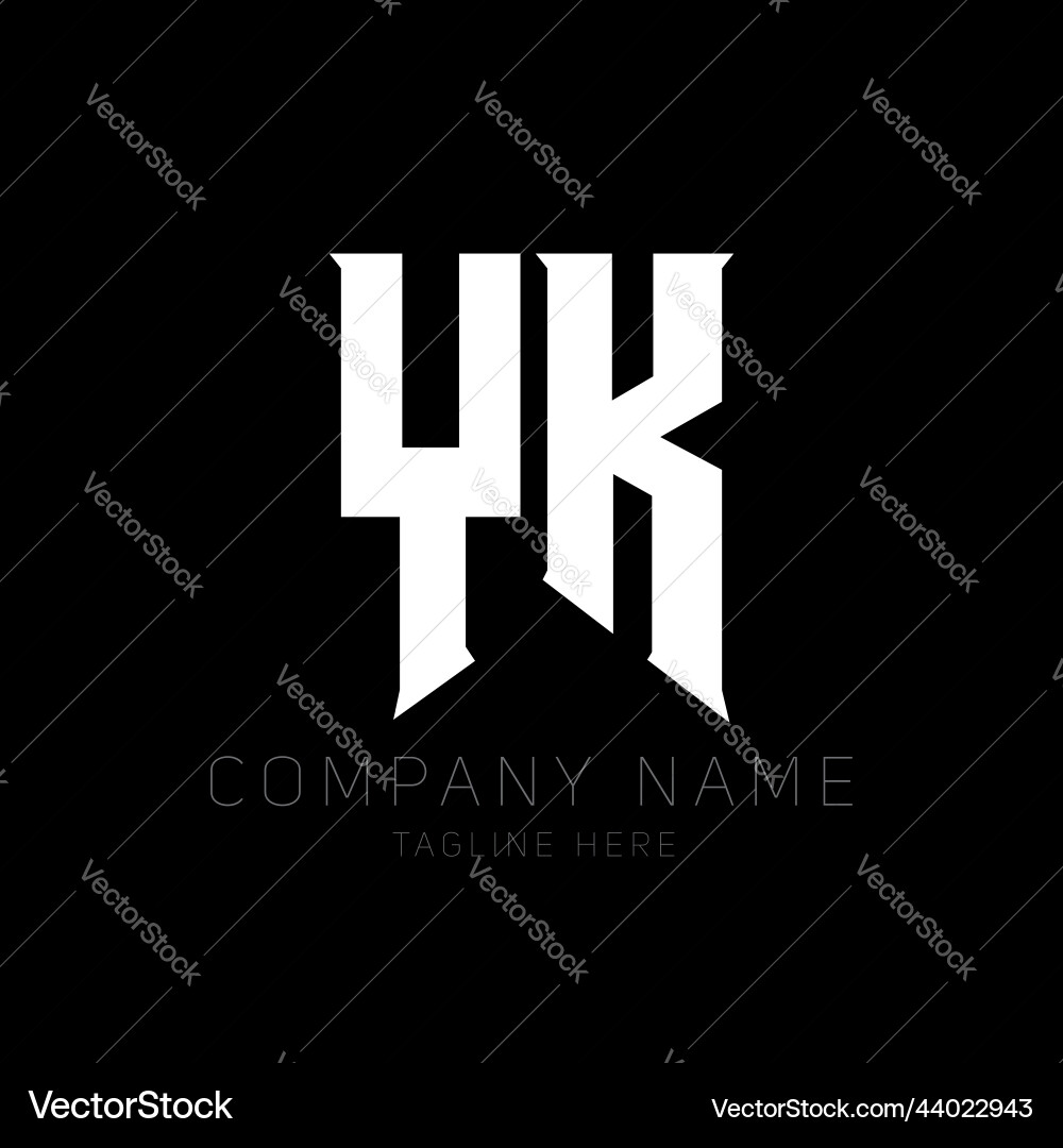 Yk letter logo design initial letters gamings Vector Image