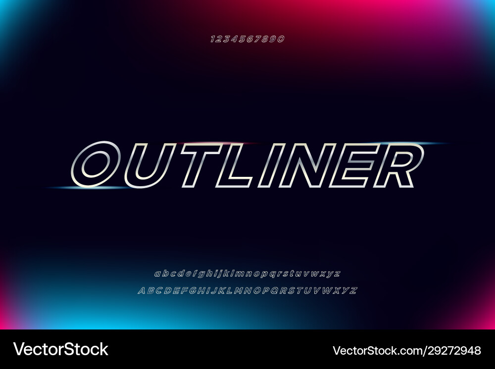 Alphabet font futuristic digital space typography Vector Image