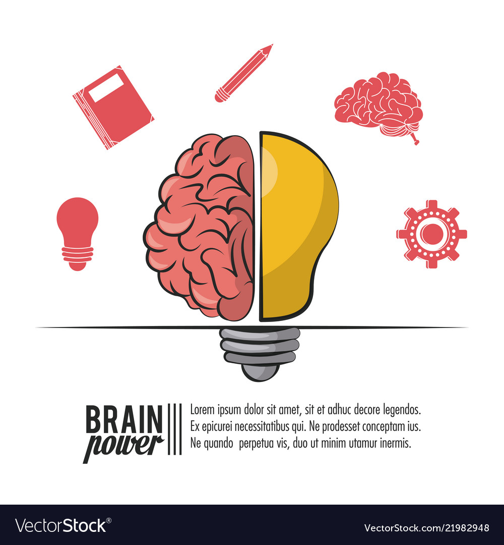 Brain power poster Royalty Free Vector Image - VectorStock