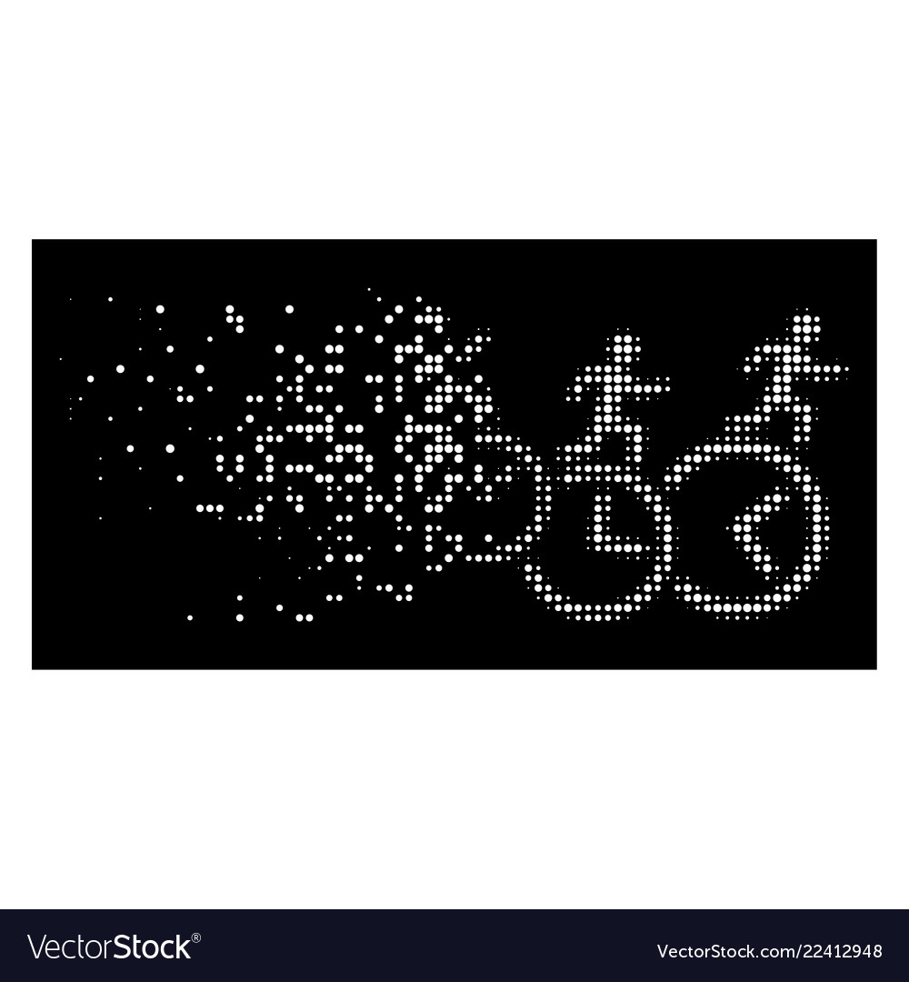 Bright dissolved dot halftone men running over Vector Image Bright dissolved dot halftone men running over Vector Image