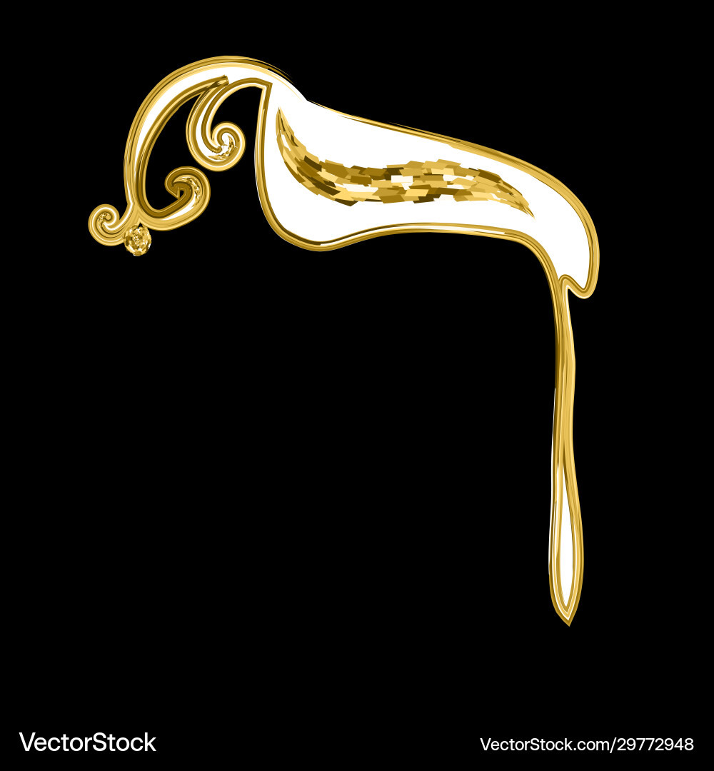 Calligraphy hebrew alphabet decorative font gold Vector Image