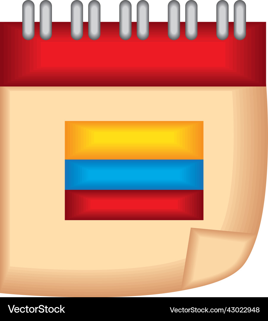 Colombia independence day calendar Royalty Free Vector Image