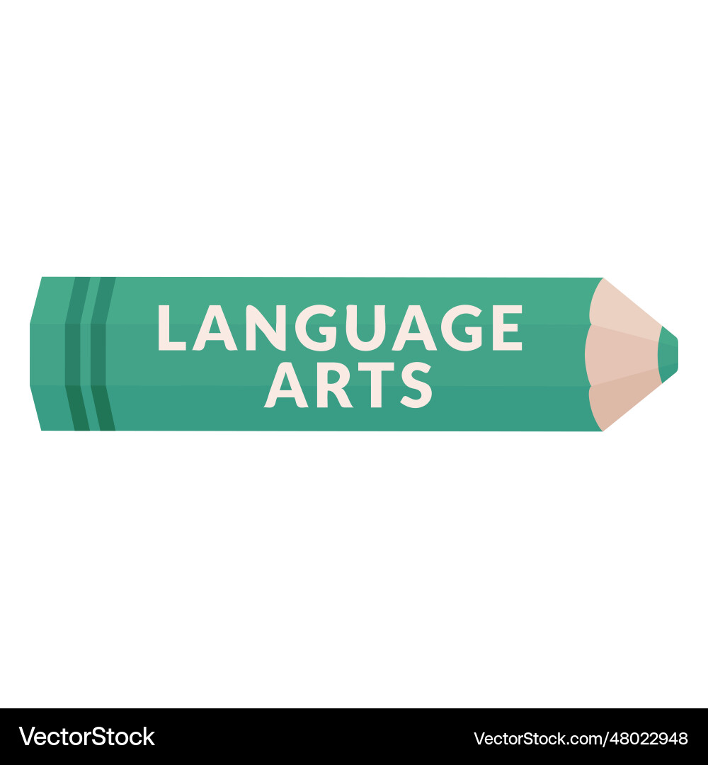 Color pencil school subject language arts icon Vector Image