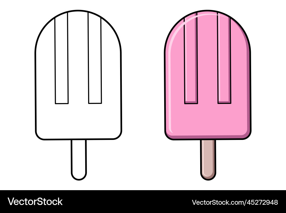 Colorful and black white ice cream Royalty Free Vector Image