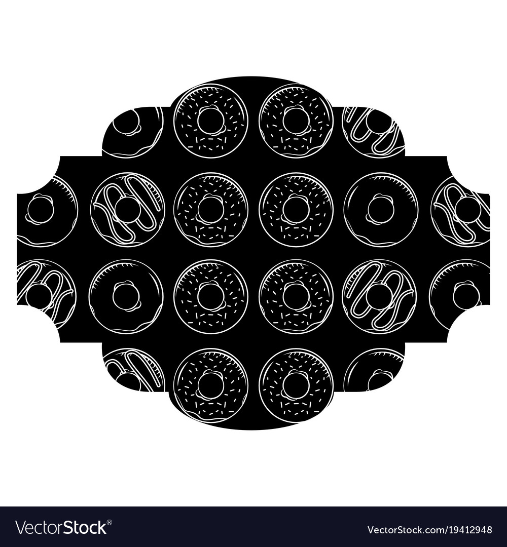 Frame with donuts pattern background Royalty Free Vector