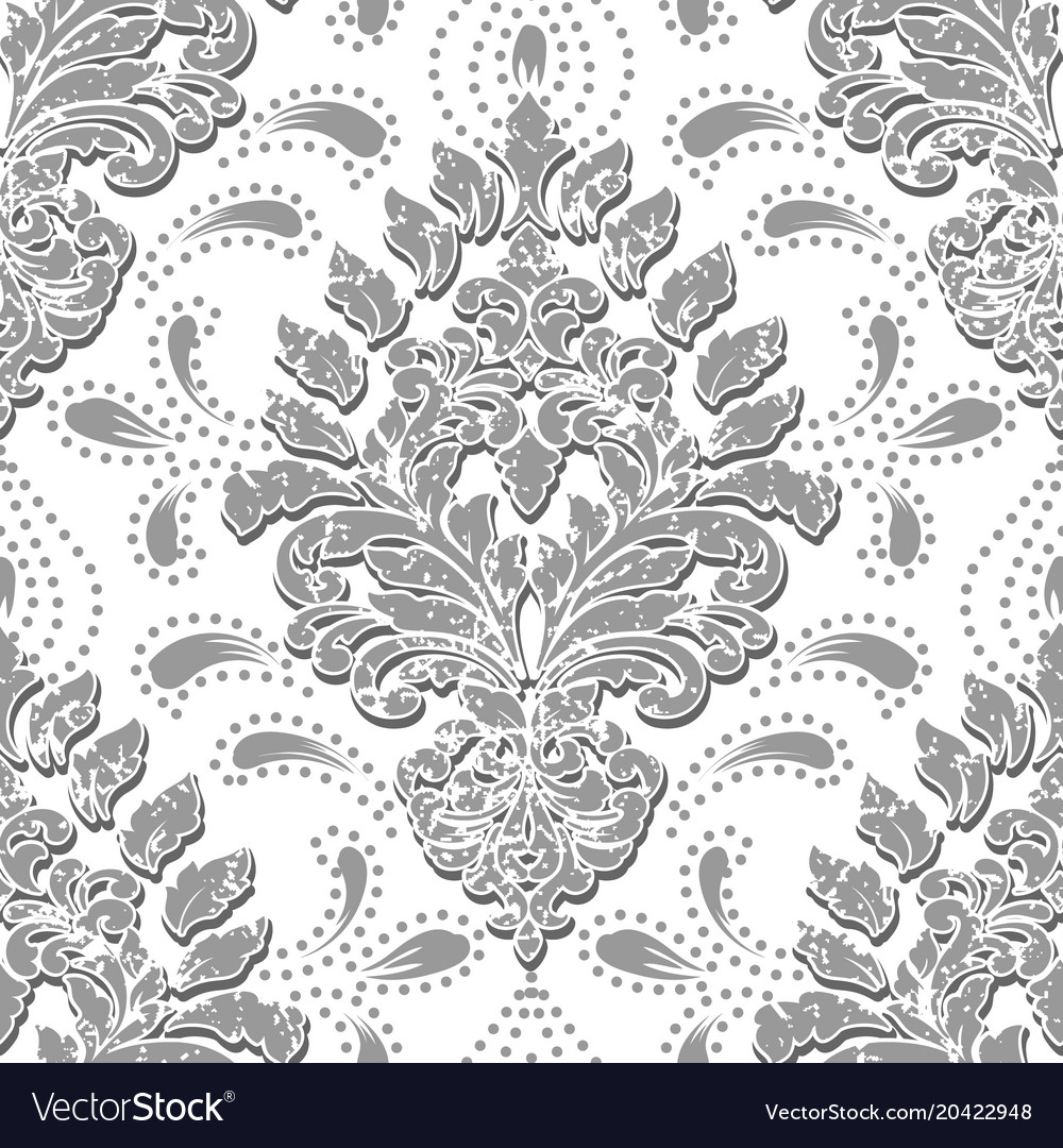 Grunge damask seamless pattern element Royalty Free Vector