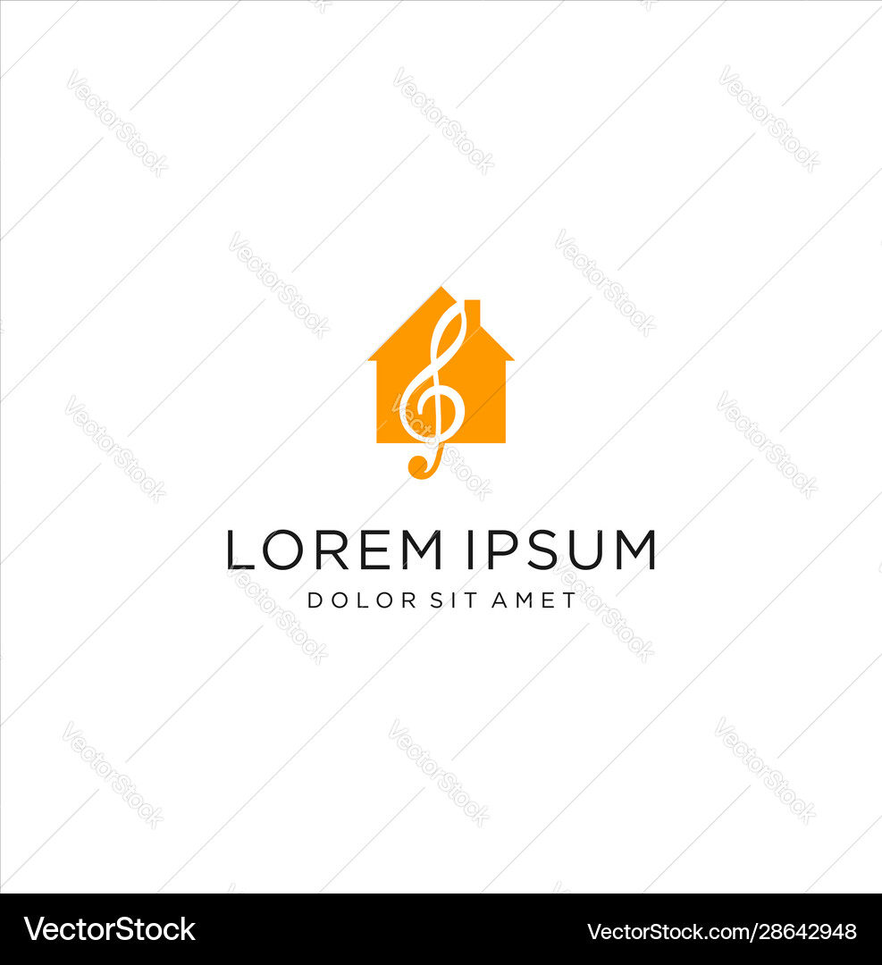 Home music logo icon design note Royalty Free Vector Image