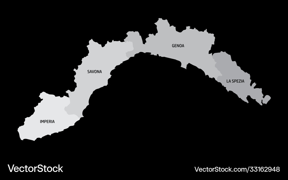 Liguria region map Royalty Free Vector Image - VectorStock