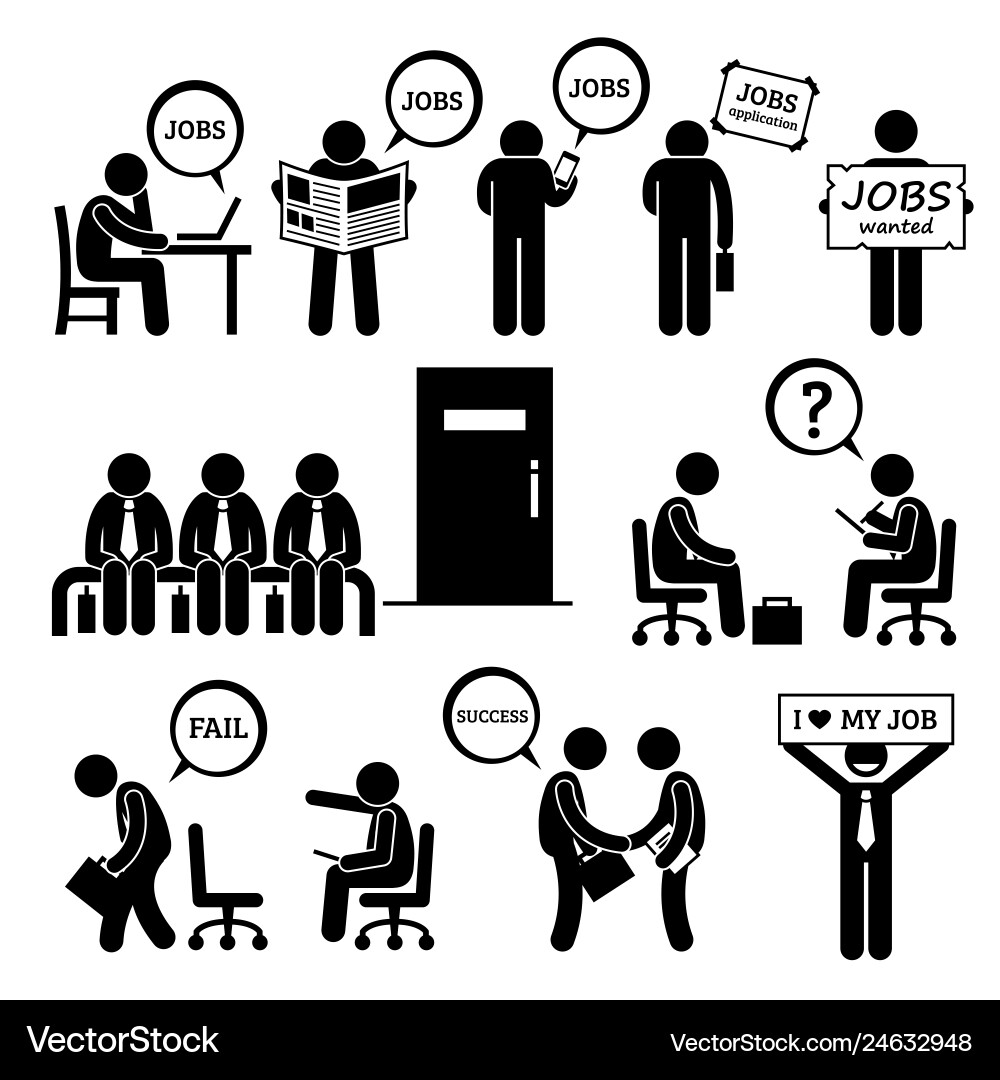 Man looking for job employment and interview Vector Image