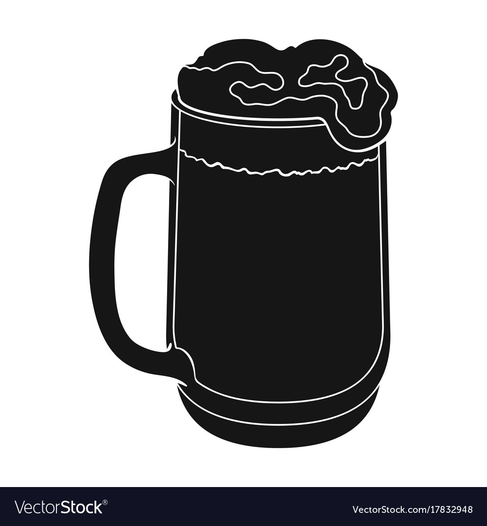 Mug single icon in black stylemug symbol Vector Image