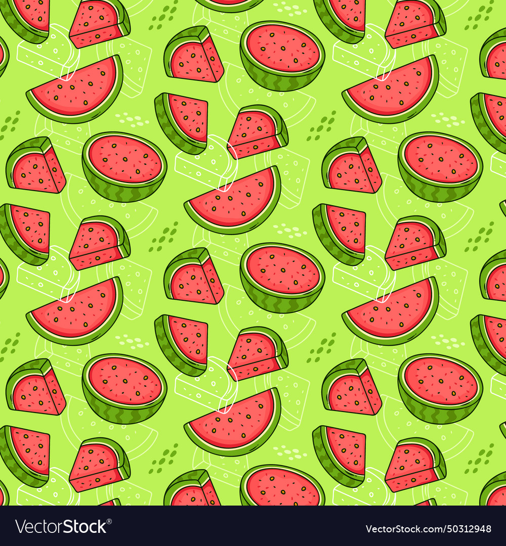Seamless pattern of watermelons Royalty Free Vector Image