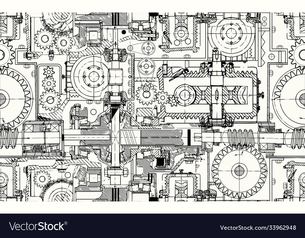 Seamless technical pattern a background worm Vector Image